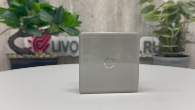 Панель для сенсорного выключателя Livolo 1 клавиша, цвет серый, стекло, BB-C7-C1-15 2.5D