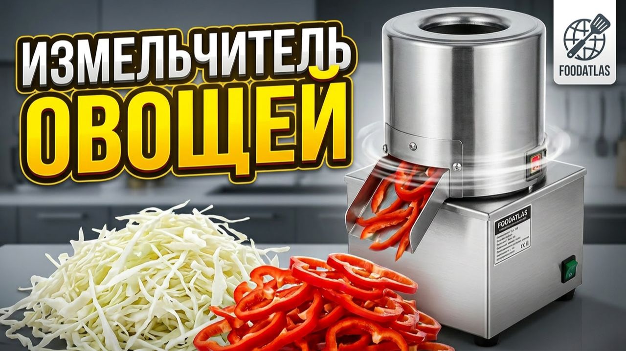 Видео работы измельчитель для овощей SDL-160 Foodatlas, бизнес салаты, нарезка овощей