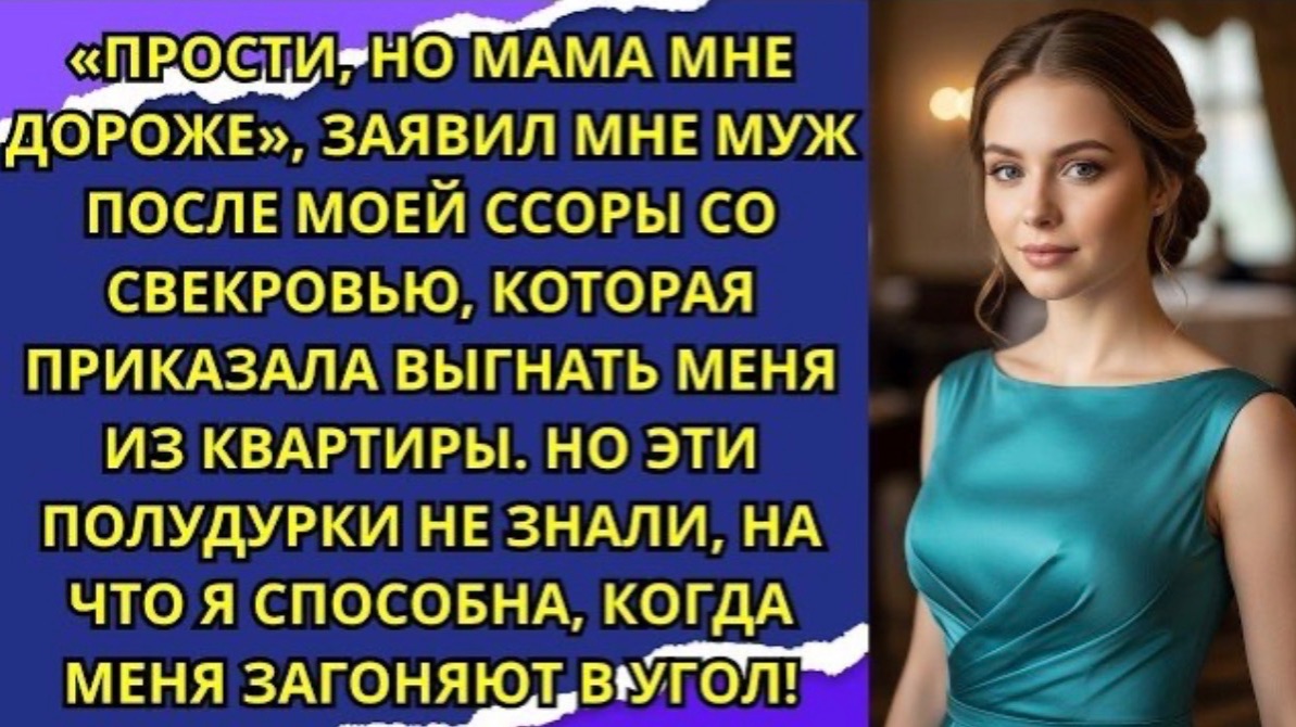 «Прости, но мама мне дороже», — заявил мне муж после моей ссоры со свекровью, которая приказала