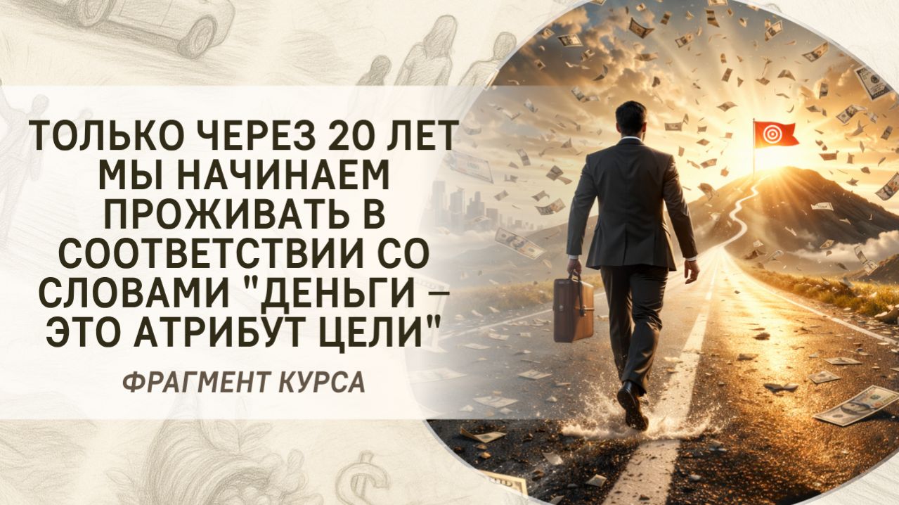 Только через 20 лет мы начинаем проживать в соответствии со словами "Деньги – это атрибут цели"