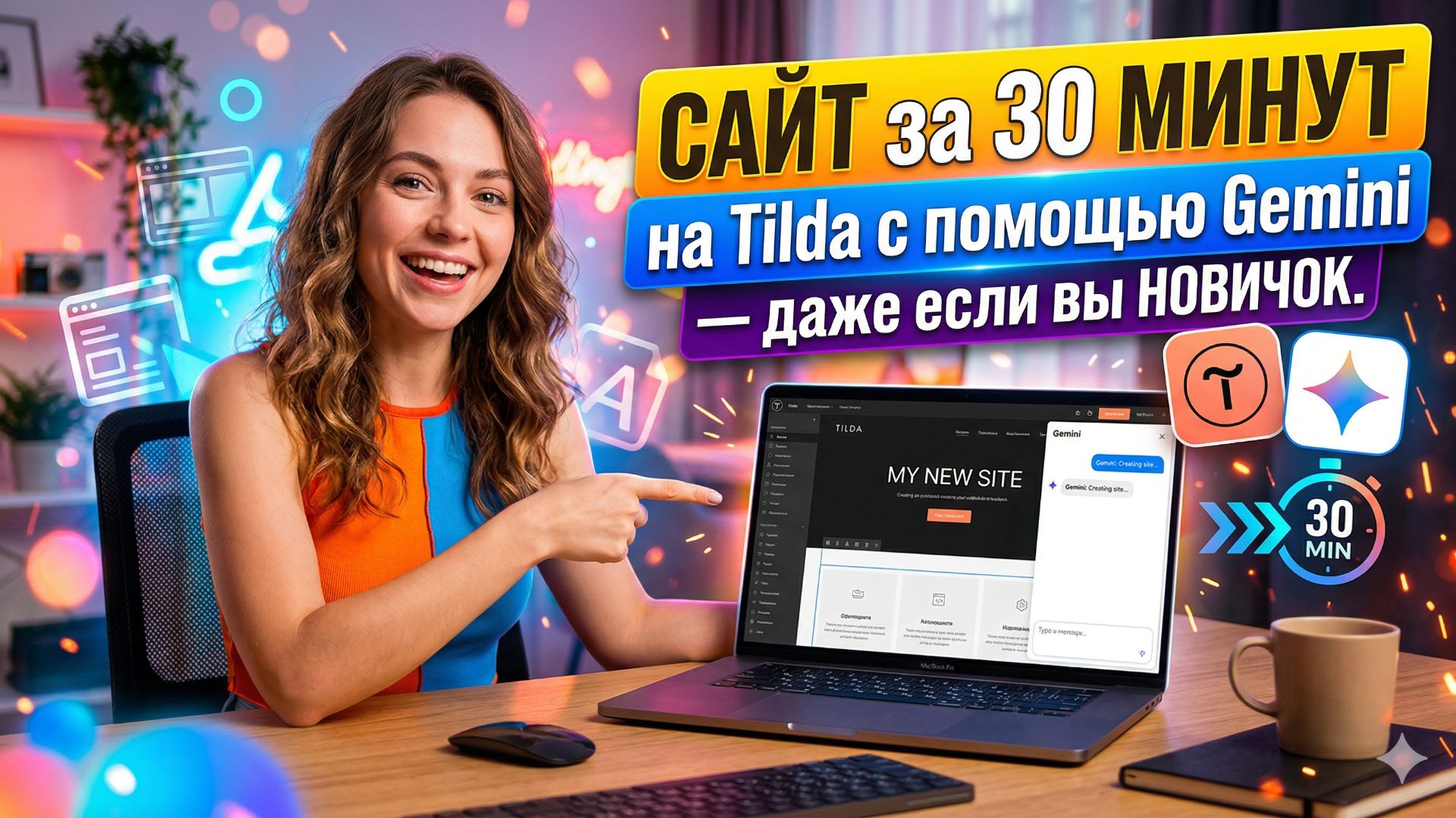 Сайт за 30 минут на Tilda с помощью Gemini — даже если вы новичок