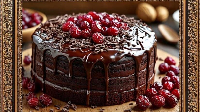 Шоколадный кулич с вяленой клюквой