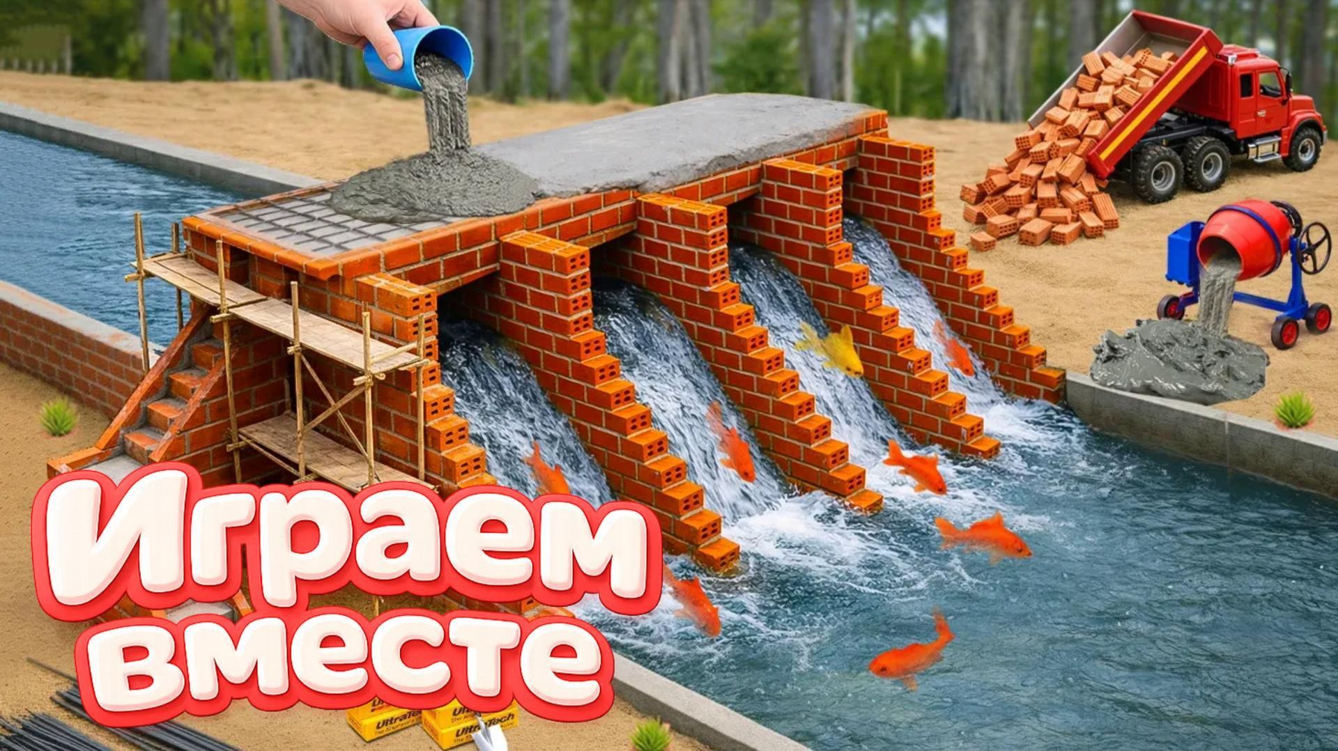 МОНСТР СЛОМАЛ МОСТ 🦖 СТРОИМ БЕТОННУЮ ПЕРЕПРАВУ ДЛЯ МАШИНОК ИГРУШКИ МУЛЬТИКИ ДЛЯ ДЕТЕЙ №21