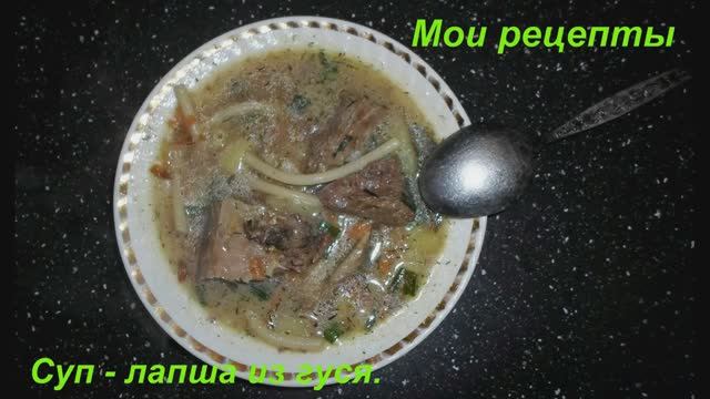 Суп лапша с гусём. Очень вкусный и сытный супчик