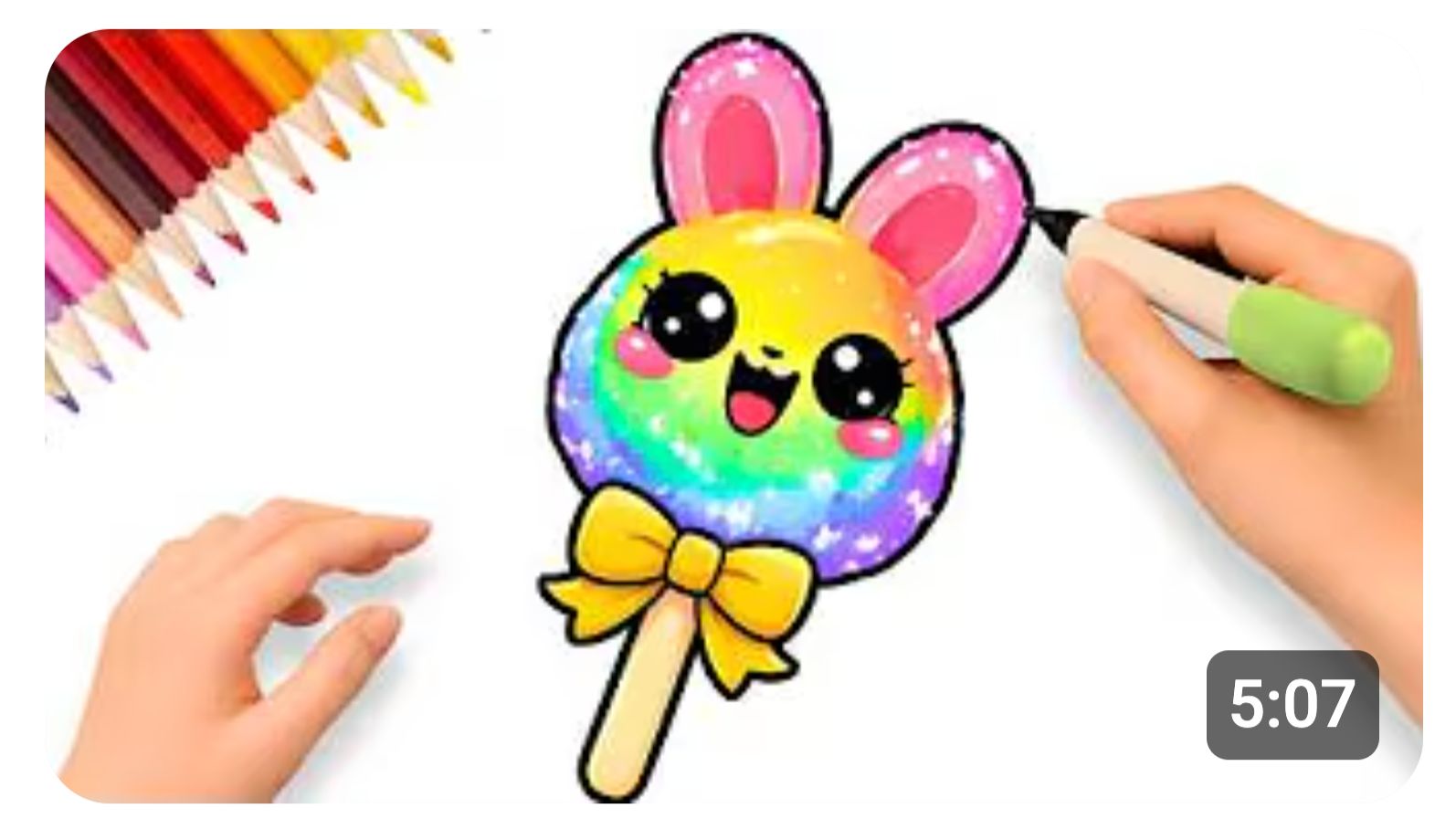 КАК НАРИСОВАТЬ МИЛЫЙ ЛЕДЕНЕЦ КАВАЙИ ПРОСТО ПОШАГОВО 🍭✨