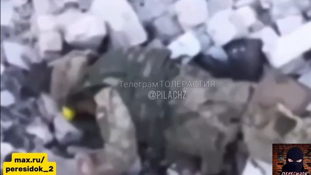 Смачный прилёт по толпе ВСУшников