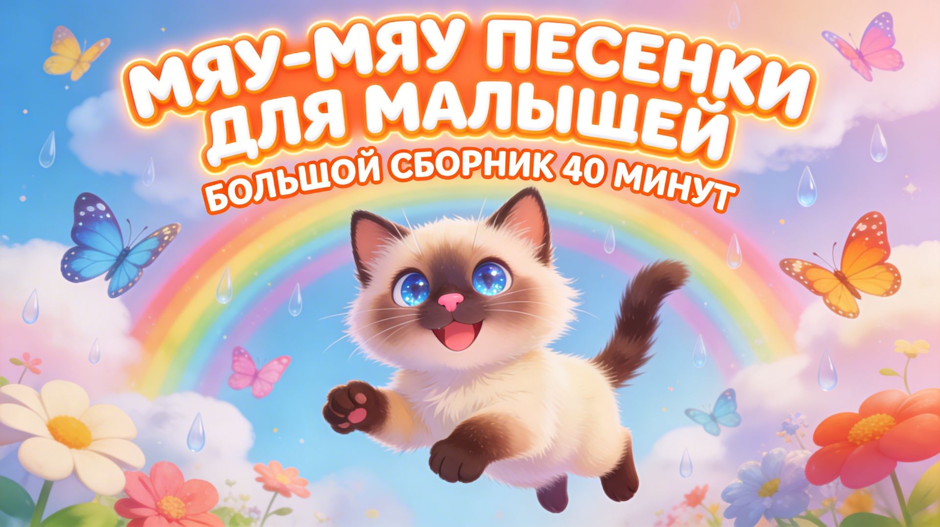 МЯУ-МЯУ ПЕСЕНКИ ДЛЯ МАЛЫШЕЙ — Большой сборник 40 минут 🐱🌈