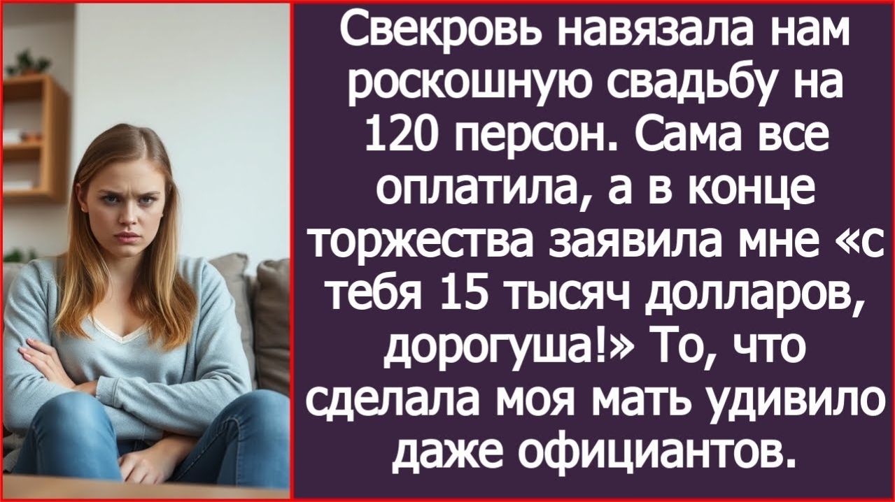ИСТОРИИ ИЗ ЖИЗНИ|Свекровь настояла на свадьбе для 120 гостей.|РЕАЛЬНЫЕ ИСТОРИИ|ЖИЗНЕННЫЕ ИСТОРИИ