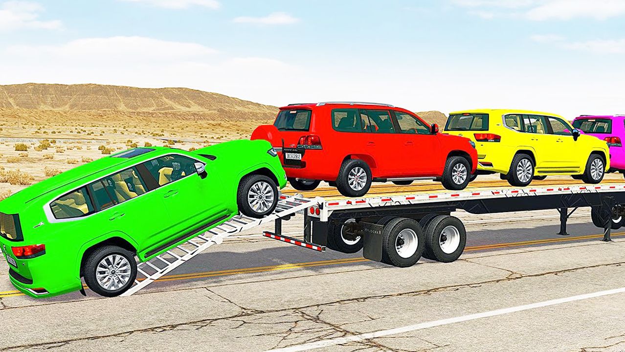 Мультики про машинки. Яркие внедорожники испытывают себя на прочность. Смотреть онлайн для детей.