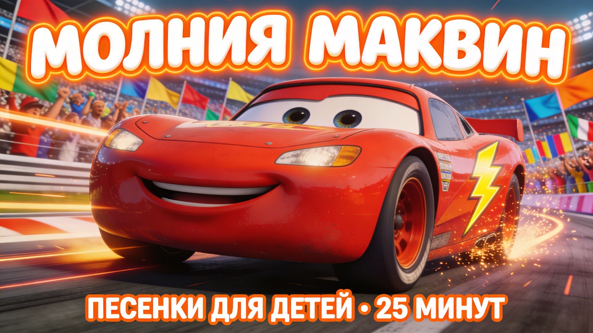 МОЛНИЯ МАКВИН — Песенки для детей | Большой сборник 25 минут 🏎️🔥
