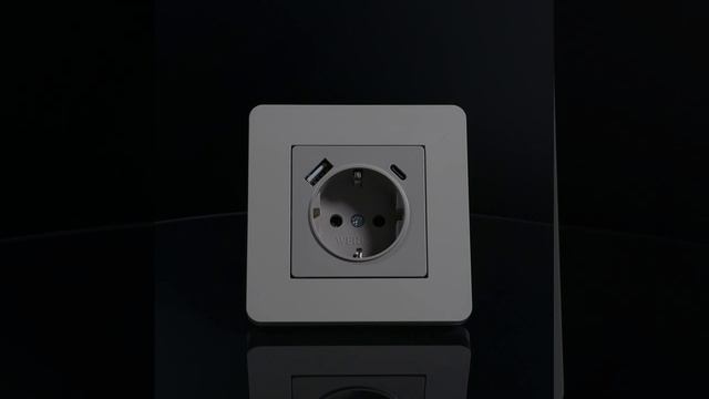 Рамка Werkel Split дымчатый/белый W0013067 + розетка USB тип A+C Werkel дымчатый матовый W1271704