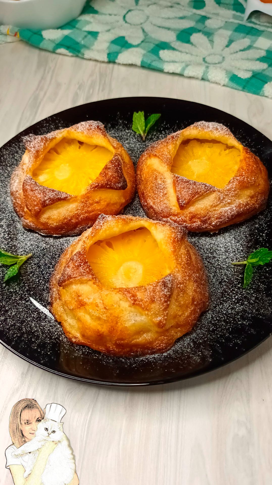 Слоёный ананасовый подсолнух🍍