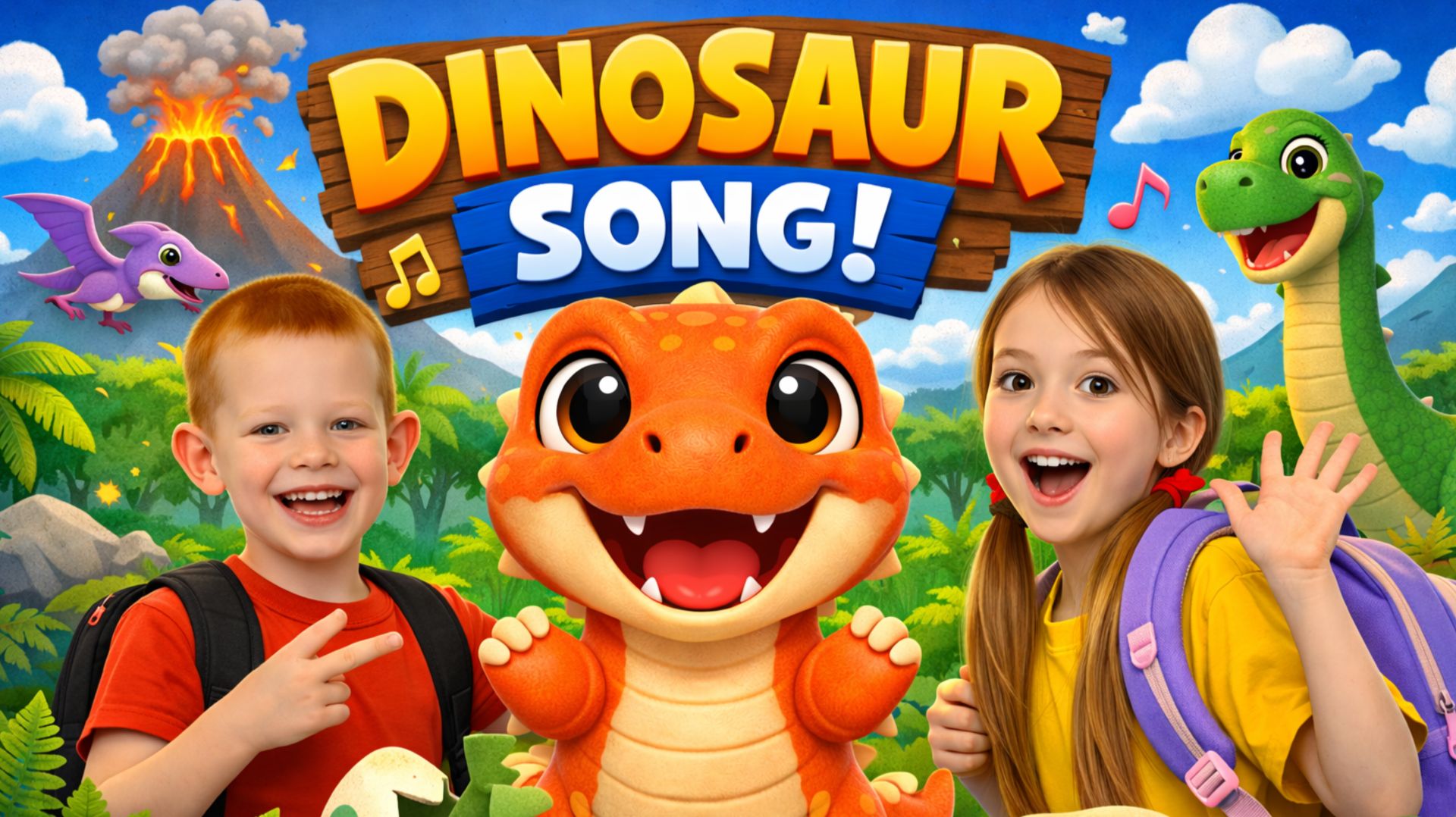 Песенка про бег динозавров 🦖 Беги, прыгай и прячься! Детская песенка-экшн