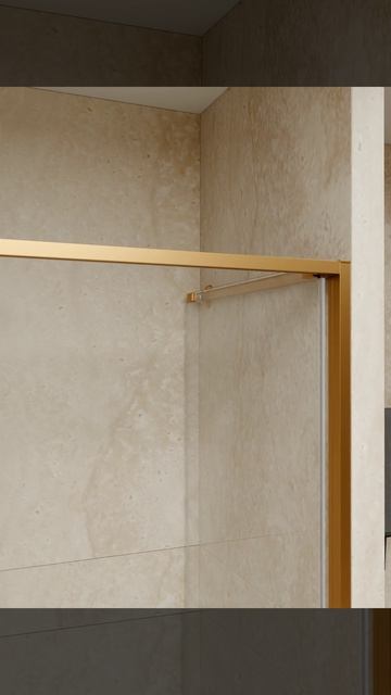 Душевая дверь Cezares Lux LUX-B-FS-11-120-C-BORO 120 см, профиль золотой матовый, стекло прозрачное