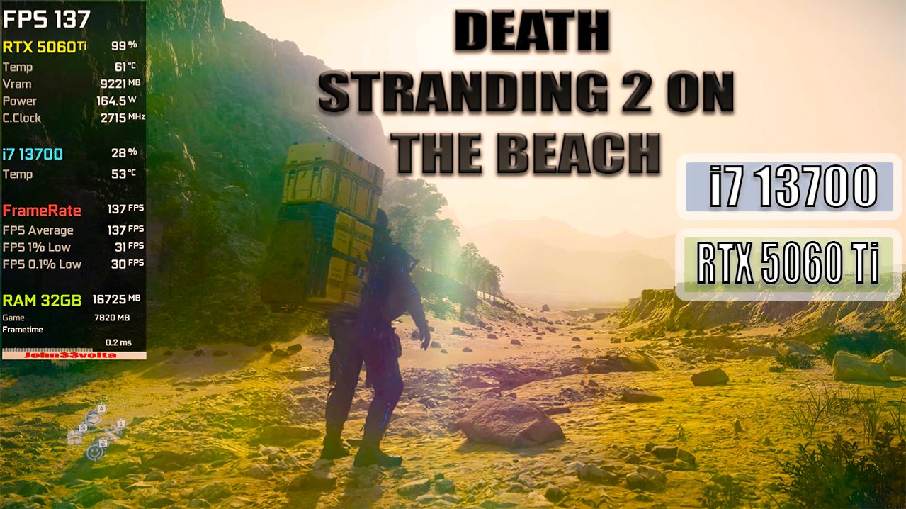 RTX 5060 Ti  DEATH STRANDING 2 ON THE BEACH - 4K, 1440p, 1080p, DLAA 4.5 - Multi FG - High, V.High