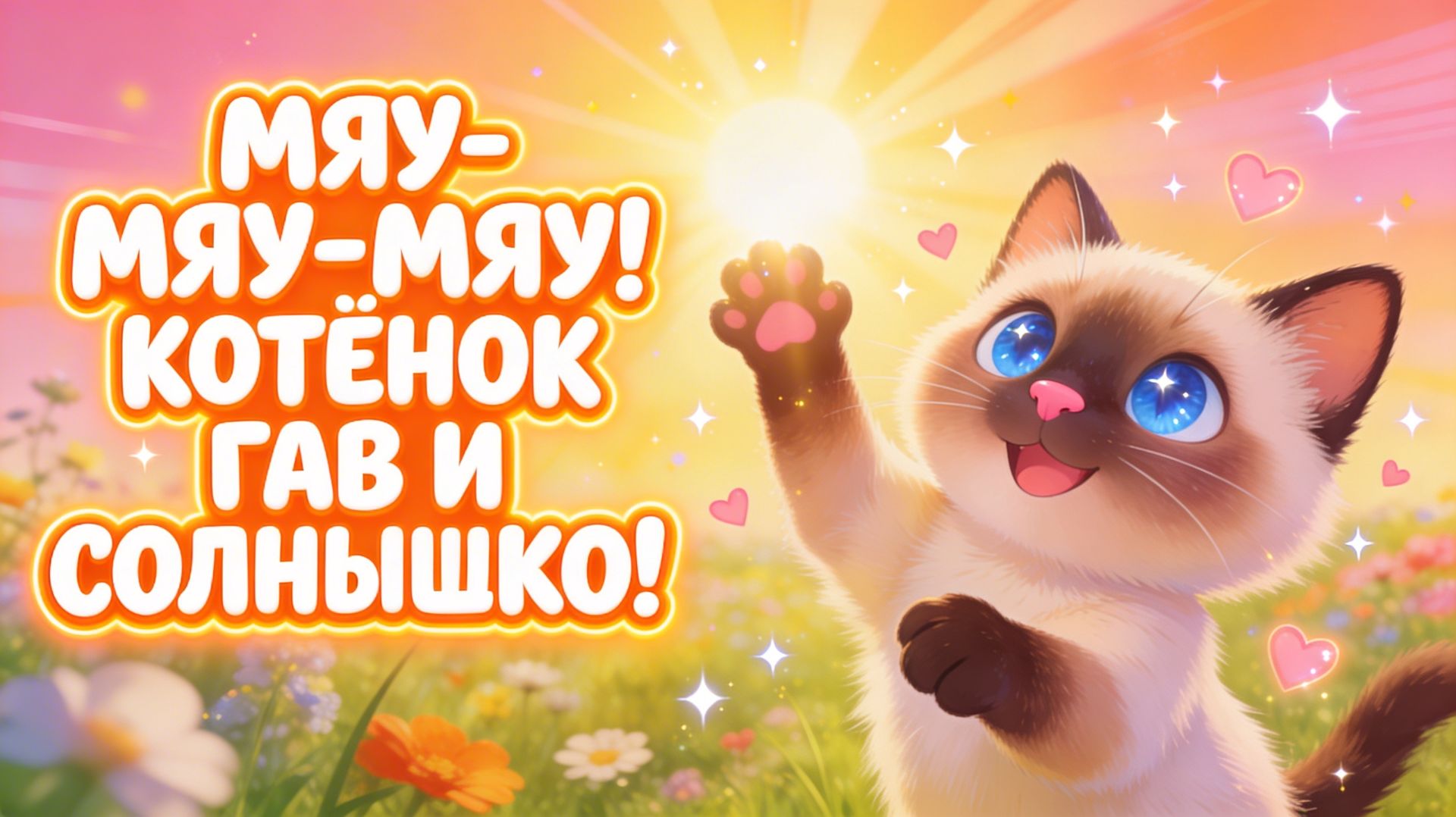 Мяу-мяу-мяу! Котёнок Гав и солнышко! Песенка для малышей 🐱☀️ Ч.1