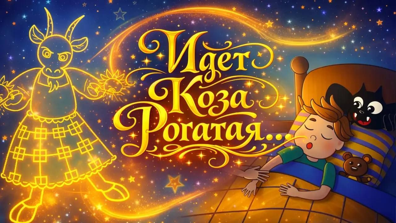 Потешки Идет коза рогатая: мультфильм для детей. #русскиепотешки #коза #сказка