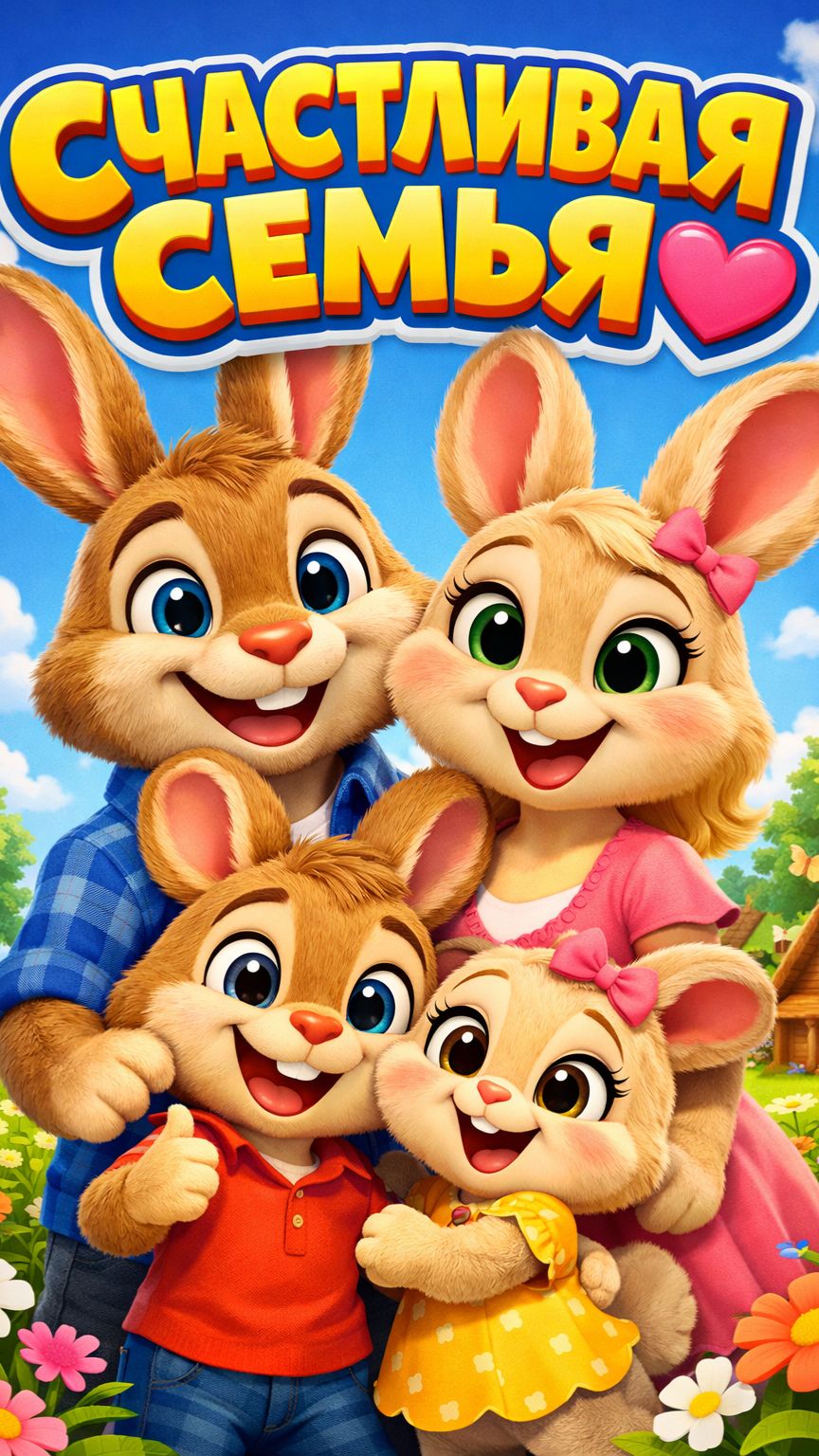 Счастливая СЕМЬЯ -Милая Мультик Песенка про семью для малышей!