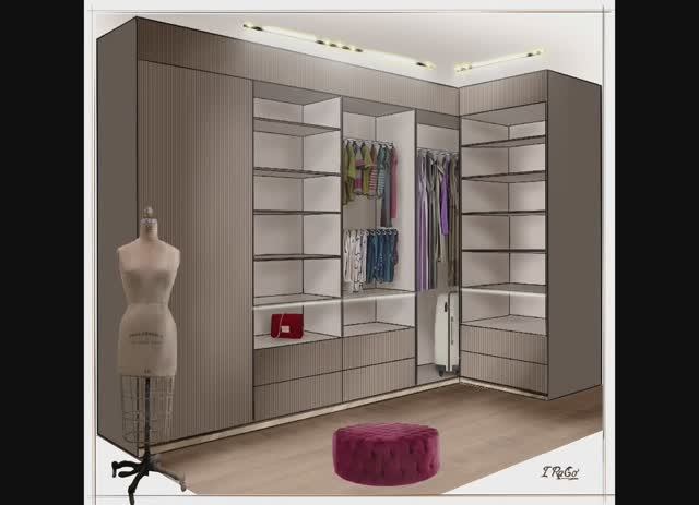 Скетч-коллаж гардеробной в программе Procreate