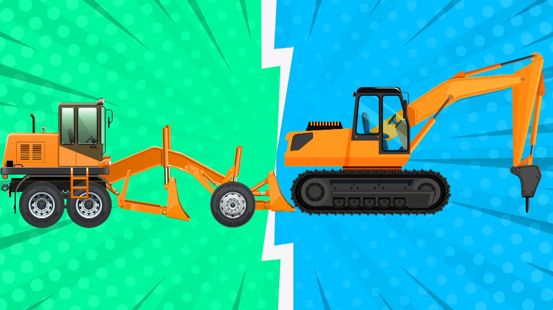 Мультики про машинки - Грейдер и Экскаватор с Молотом - Строительные машинки - Ищем Половинки