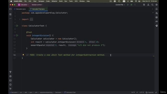 6. JUnit Test Exercise