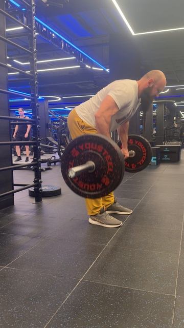 Мощностная тяга штанги в наклоне с улавливанием