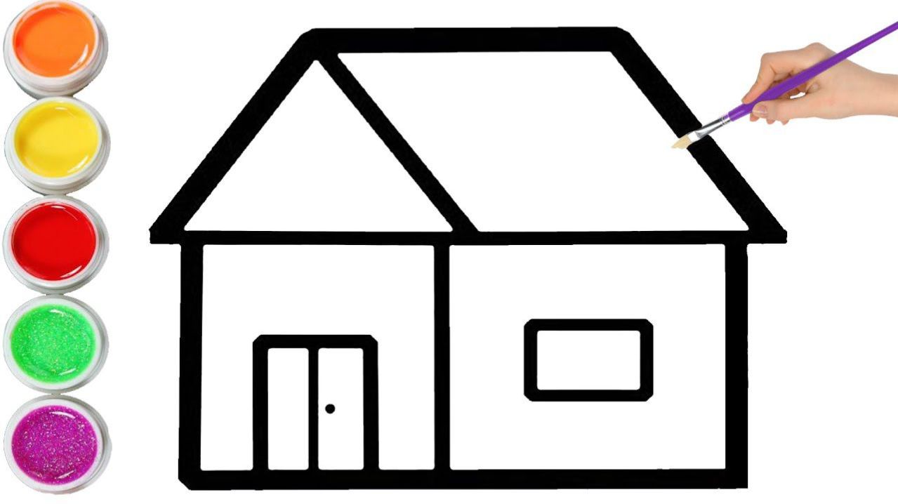 Мультик для детей-Рисование ДОМ детей/Как нарисовать для детей ДОМ