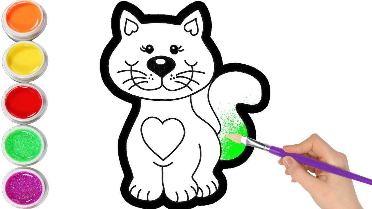 Мультик для детей-Рисование КОТА для детей/Как нарисовать КОТИКА для детей