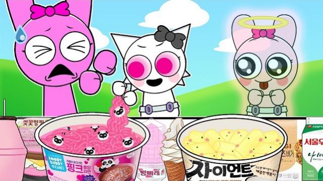 ПИНКИ МАЛЫШ СТАЛА ПРИЗРАКОМ! МУКБАНГ ОТ СПРУНКИ ИСТОРИЯ ПИНКИ SPRUNKI РЕАКЦИЯ