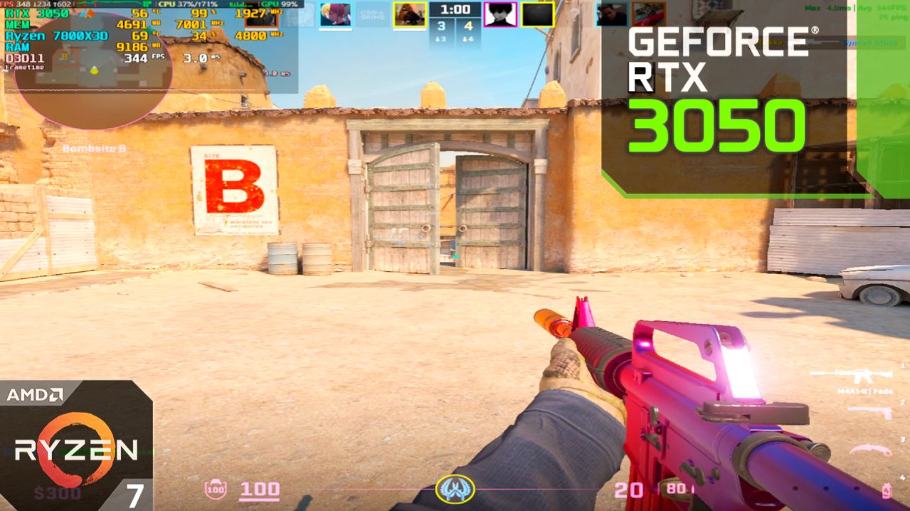 CS2 - RTX 3050 8GB + Ryzen 7800X3D