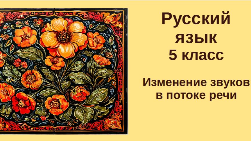 Русский язык. 5 класс. Урок 47. Изменение звуков потоке речи