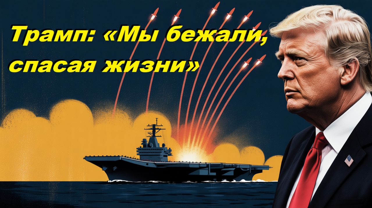 🚨 ТРАМП ПРИЗНАЛ: Иран атаковал авианосец США! 17 ударов — корабль бежал!