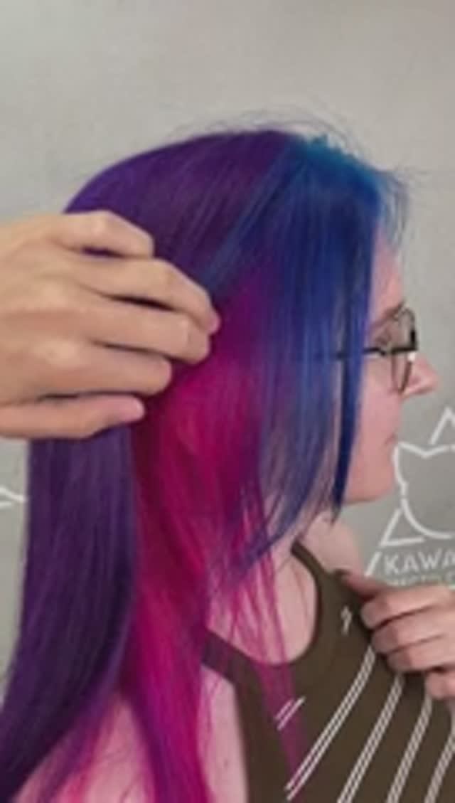 Яркое многоцветное окрашивание на красителе антоцианин - феерия красок в образе!