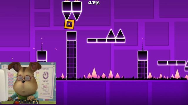 Играем в седьмой уровень в Geometry Dash jumper (feat. Гена Барбоскин)