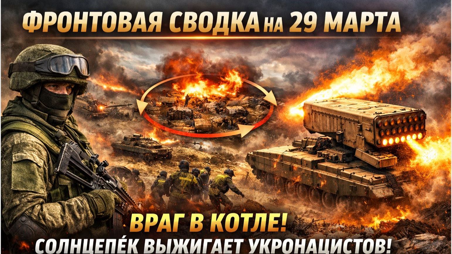 ФРОНТОВАЯ СВОДКА НА 29 МАРТА ВРАГ В КОТЛЕ, СОЛНЦЕПЁК ВЫЖИГАЕТ ВСУШЕК НОВОСТИ СЕГОДНЯ 29.03.2026