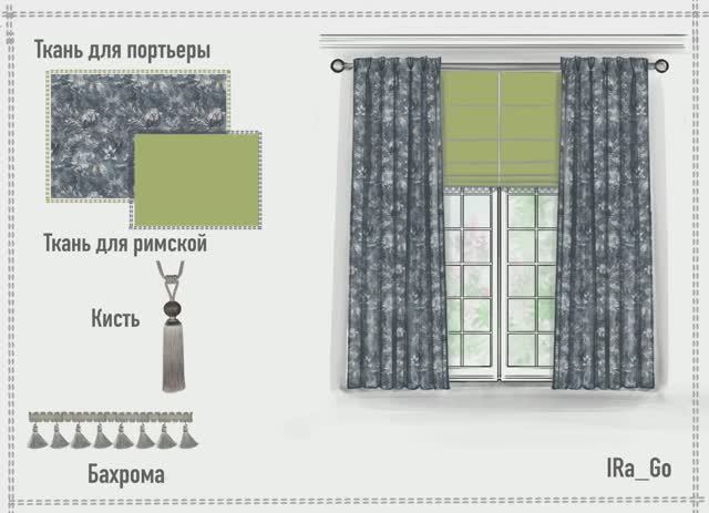 Скетч с наложением ткани