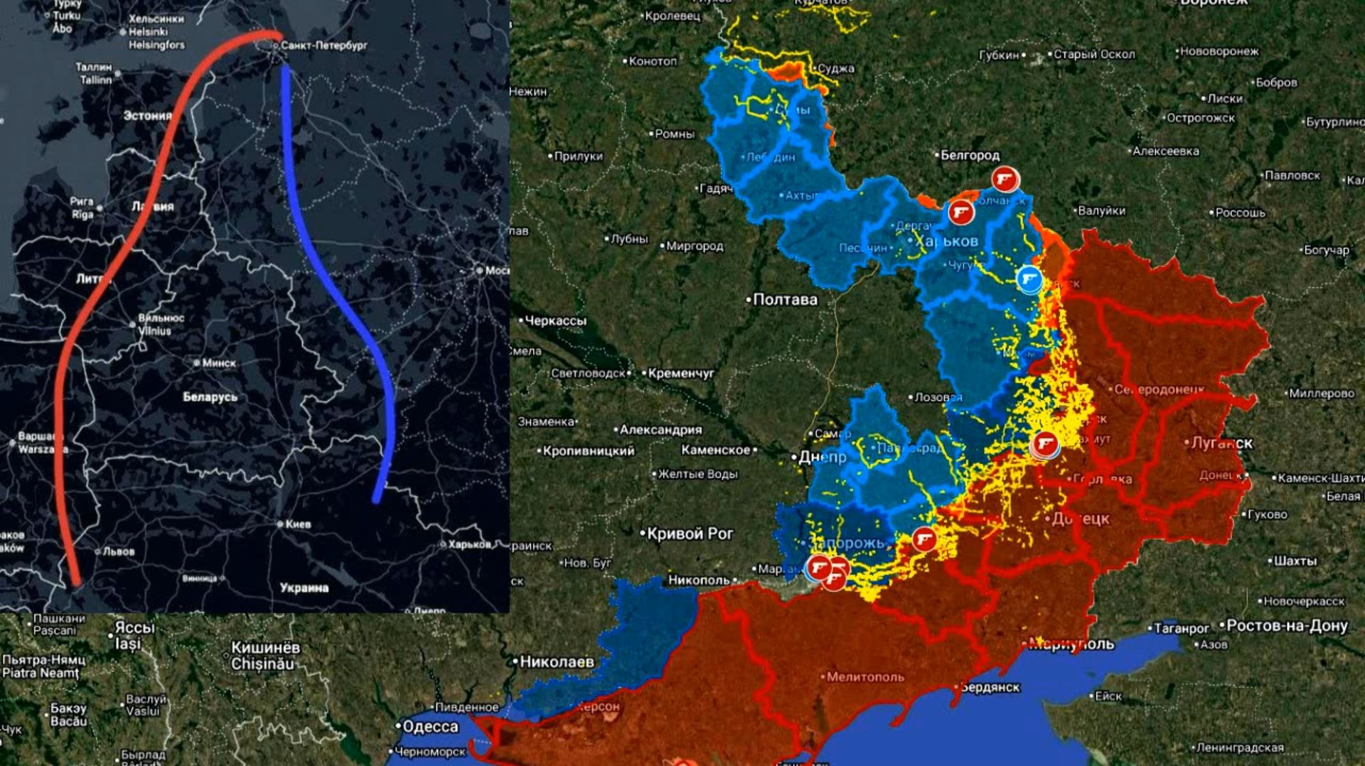 Карта боевых действий. Власти Литвы, Латвии и Эстонии открыли воздушное пространство для БРЛА