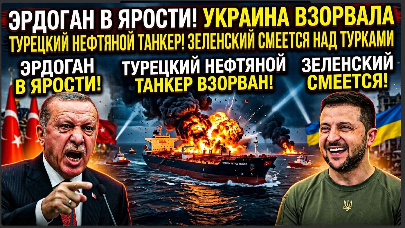 ЭРДОГАН В ЯРОСТИ! УКРАИНА ВЗОРВАЛА ТУРЕЦКИЙ НЕФТЯНОЙ ТАНКЕР! ЗЕЛЕНСКИЙ СМЕЕТСЯ НАД ТУРКАМИ