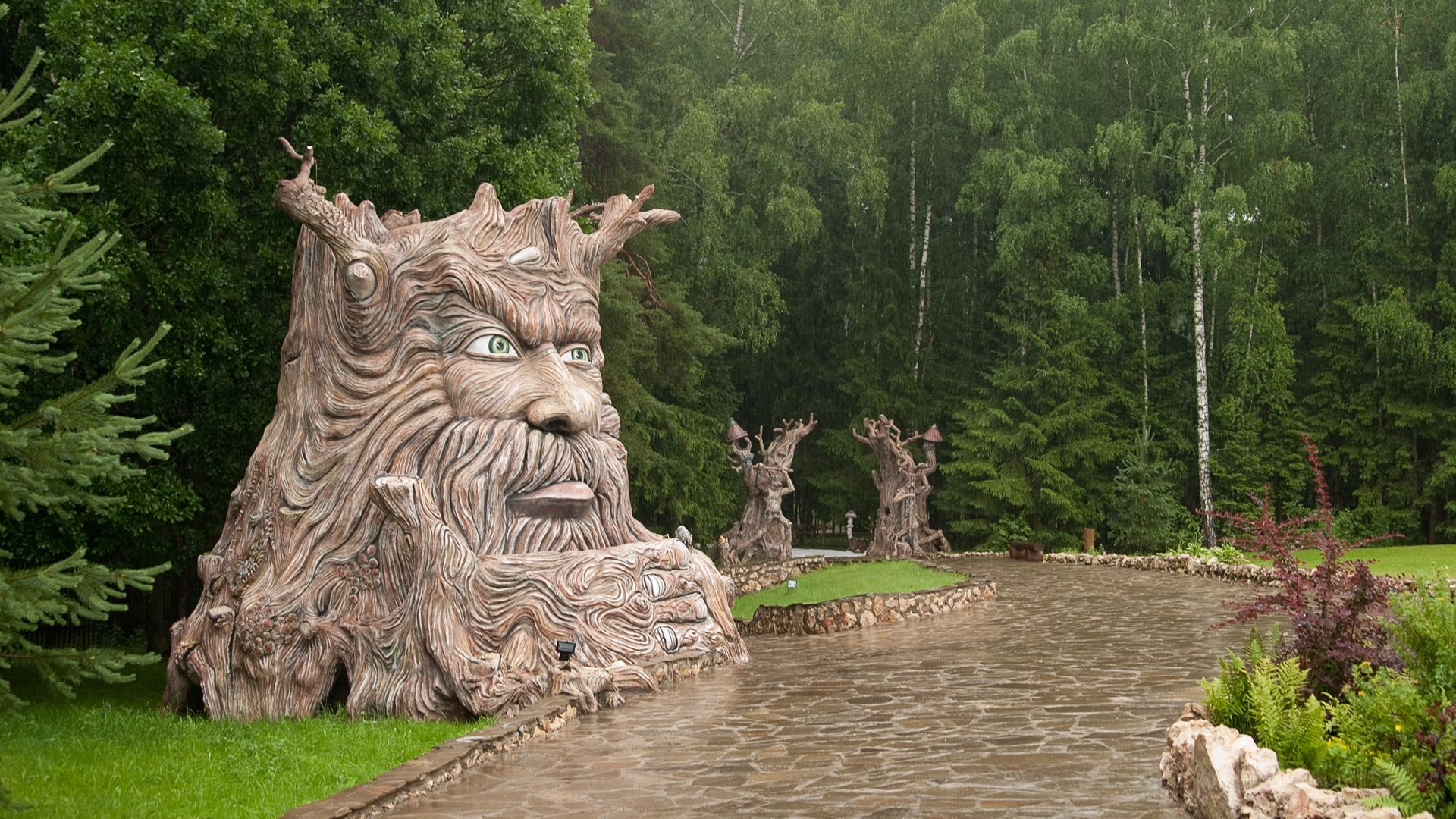 оформление дачи декоративная штукатурка скульптуры.