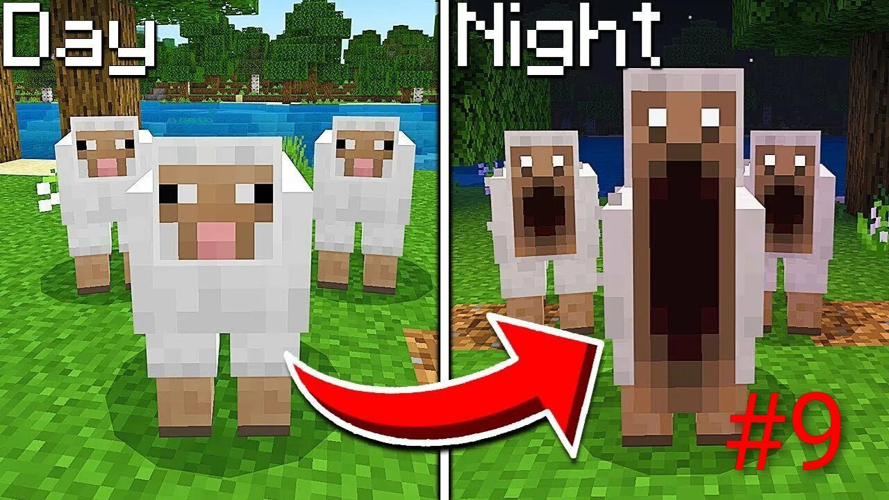 Ч-9. Овца ХЕРОБРИНА?!Выживание с ХЕРОБРИНОМ в Майнкрафт. ХЕРОБРИН РОЕТ ТУННЕЛИ?!?! ТУМАН?!?!?!