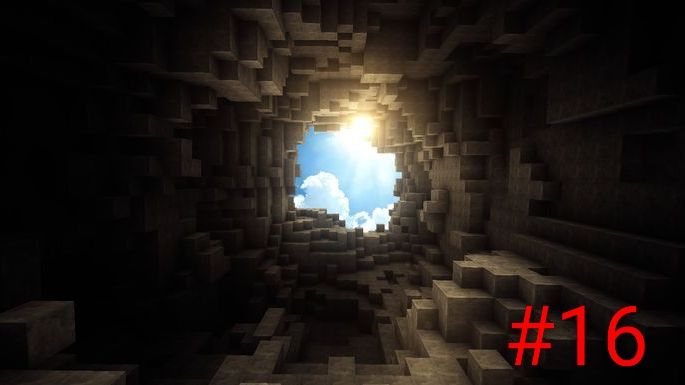 Ч-16. Выход. Выживание с ХЕРОБРИНОМ в Майнкрафт. Выход из пещеры. (наконец то!)