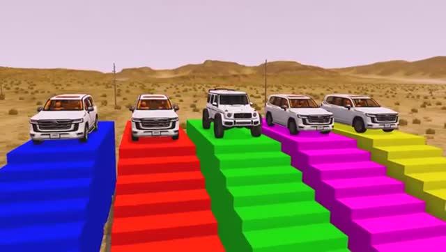 Мультики для детей и малышей . Мультики про машинки . Яркие машинки преодолевают препятствия .