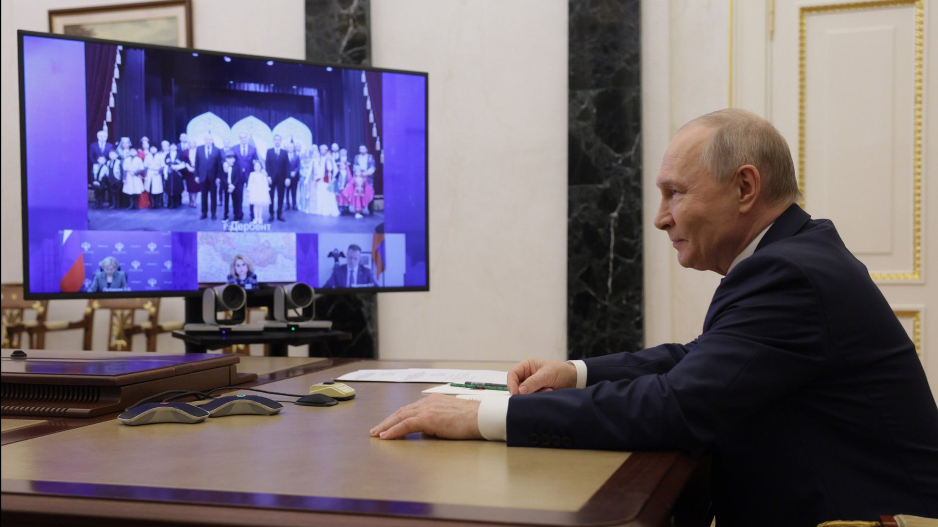 Владимир Путин открытие Азербайджанского музыкально-драматического театра в Дербенте, 27 марта 2026