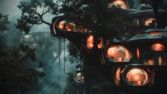 FOREST CITY： Future City Cyberpunk Ambience - Background Sci Fi Ambient Music For Meditation-(1080p2