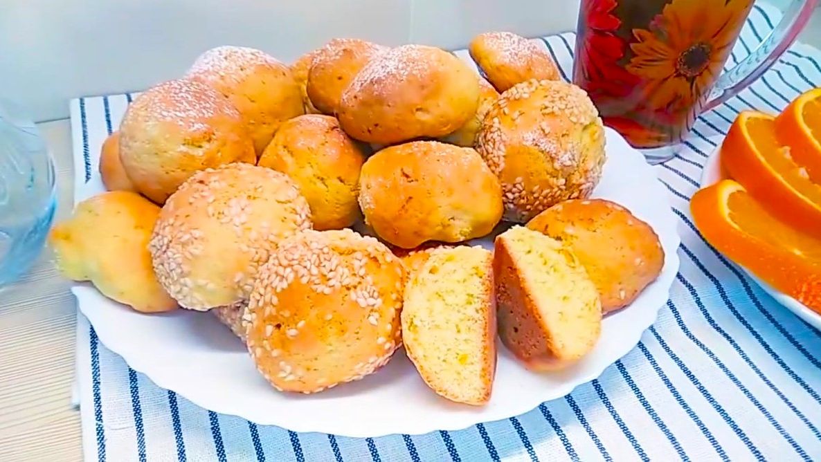 Домашнее ПЕЧЕНЬЕ с Апельсином.🍊 Пышное и Ароматное.