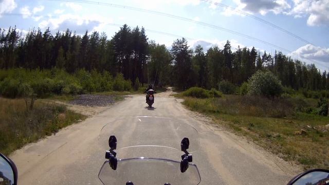 Небольшой прохват под музыку на Zontes 350 T и Honda XL650V Transalp