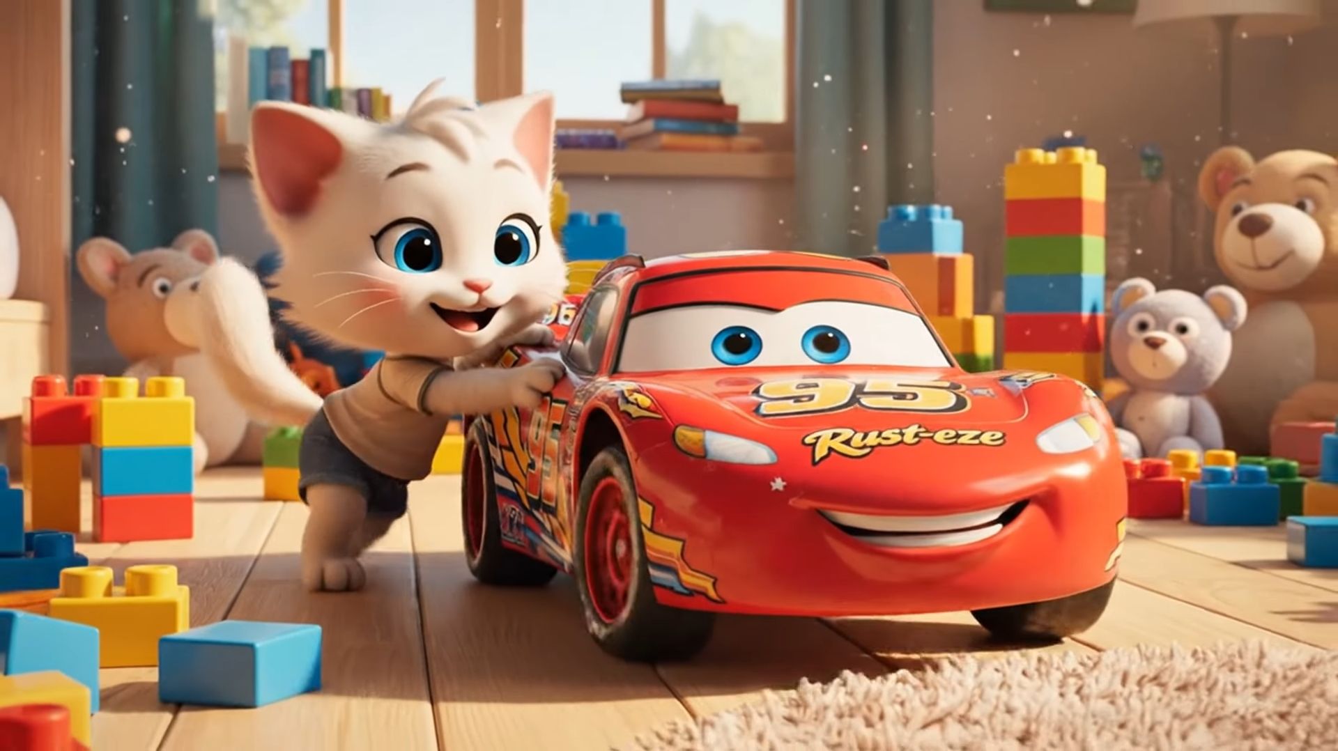 Молния маквин и добрый котик Мультики для детей