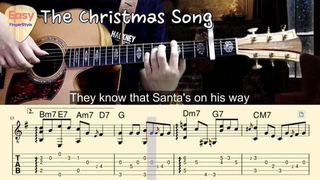 THE CHRISTMAS SONG Nat King Cole на Гитаре. Уроки Гитары. Ноты и табы для Гитары Easy Fingerstyle