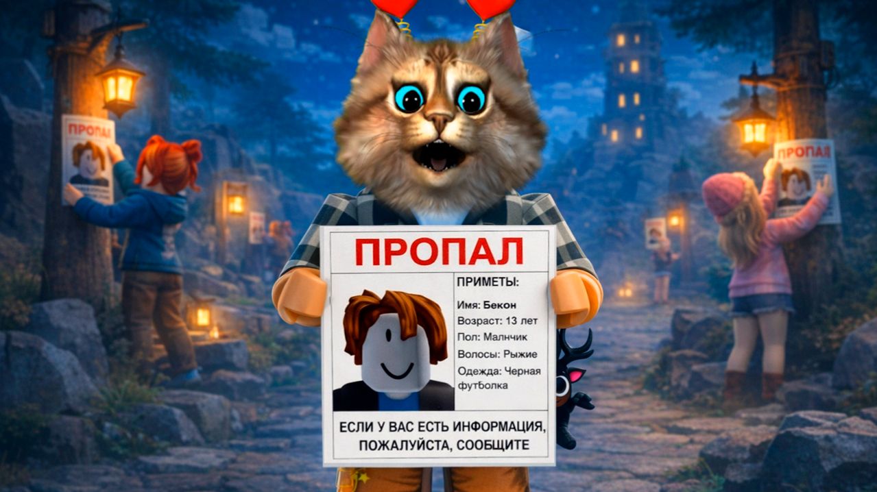 ПРОПАЛ БЕКОН В БАШНЕ в ROBLOX 🤔 Весёлый Кот