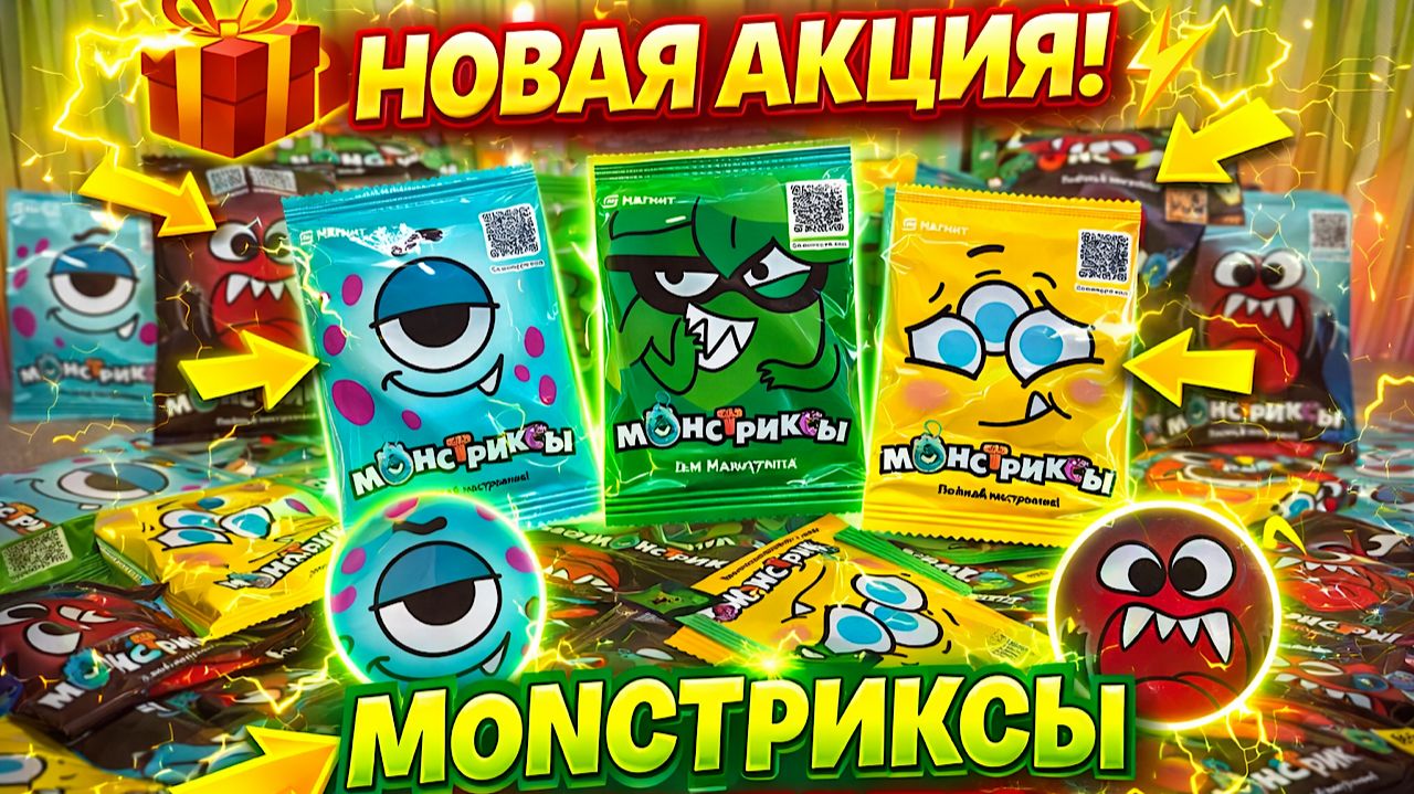 🤯МОНСТРИКСЫ Из Магнита🔥 ОТКРЫВАЮ Кучу Пакетиков Из Новой  АКЦИИ! 👾🎁